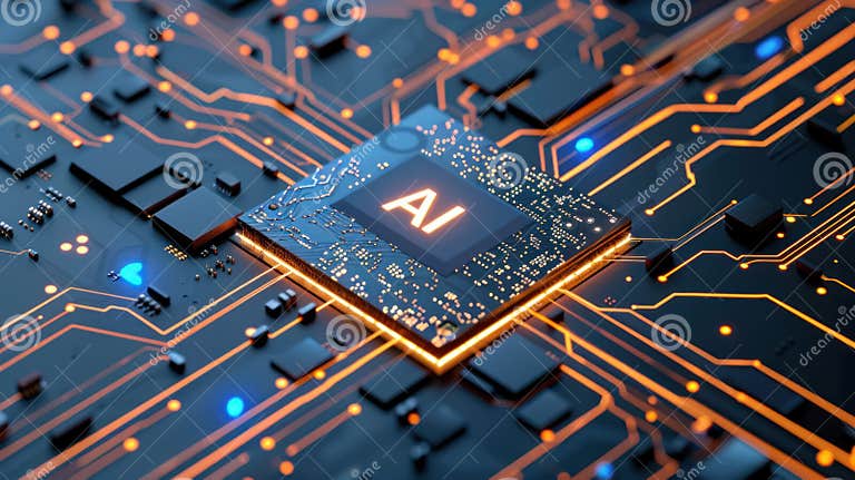 Create an Image of a Sleek, High-performance CPU Stock Illustration - Illustration of silicon ...