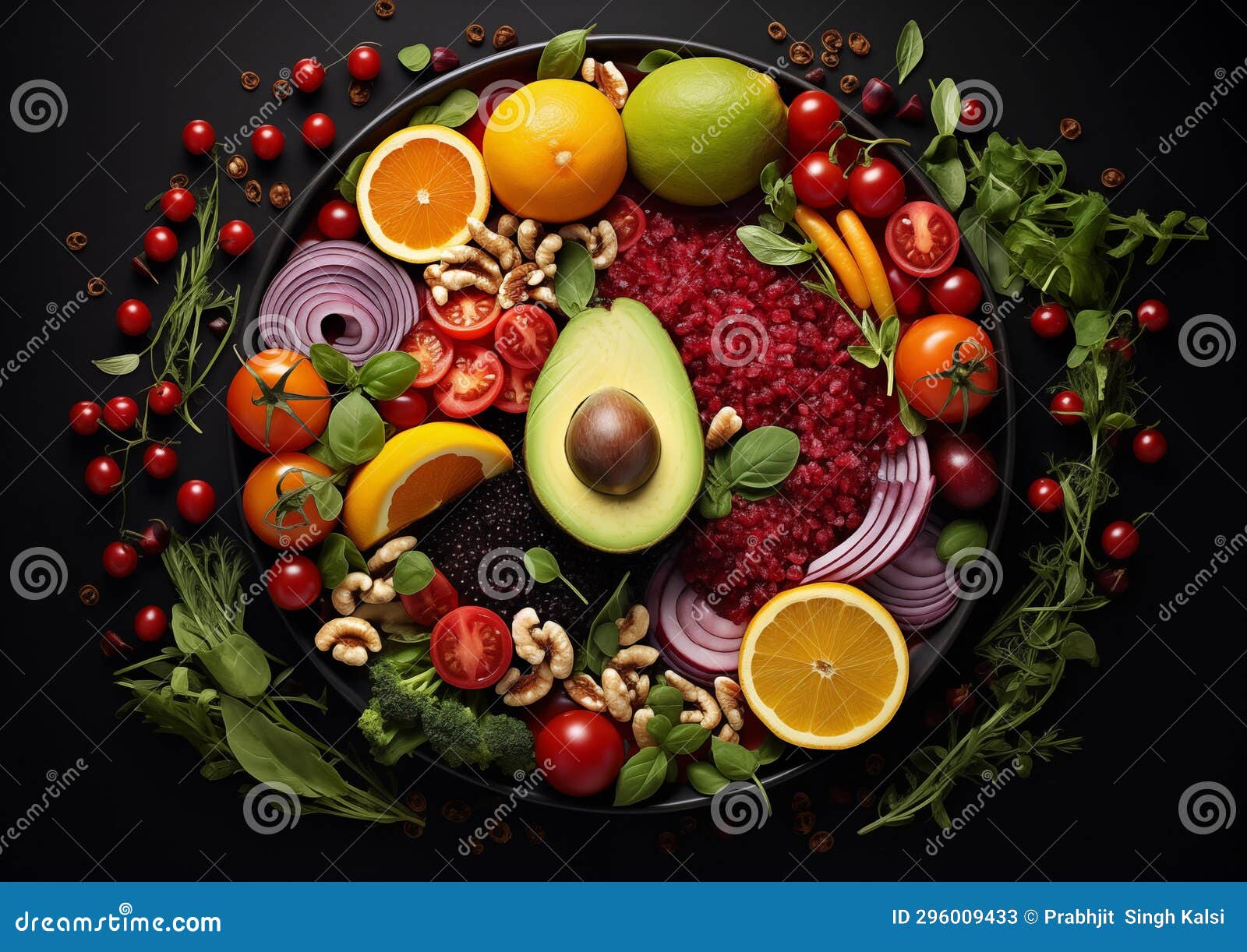 A Visually Appealing Vibrant and Nutritious Salad Stock Illustration ...