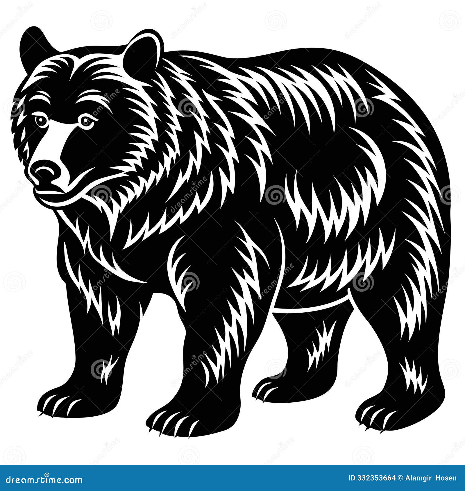 Showcasing Bear Black Silhouette Art on White Backgrounds Inspiration ...