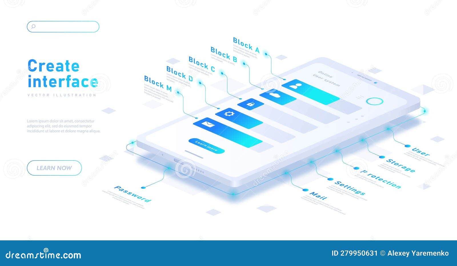Create App Interface Concept, Vector Illustration. Application Display ... Create App Interface Concept, Vector Illustration. Application Display ...