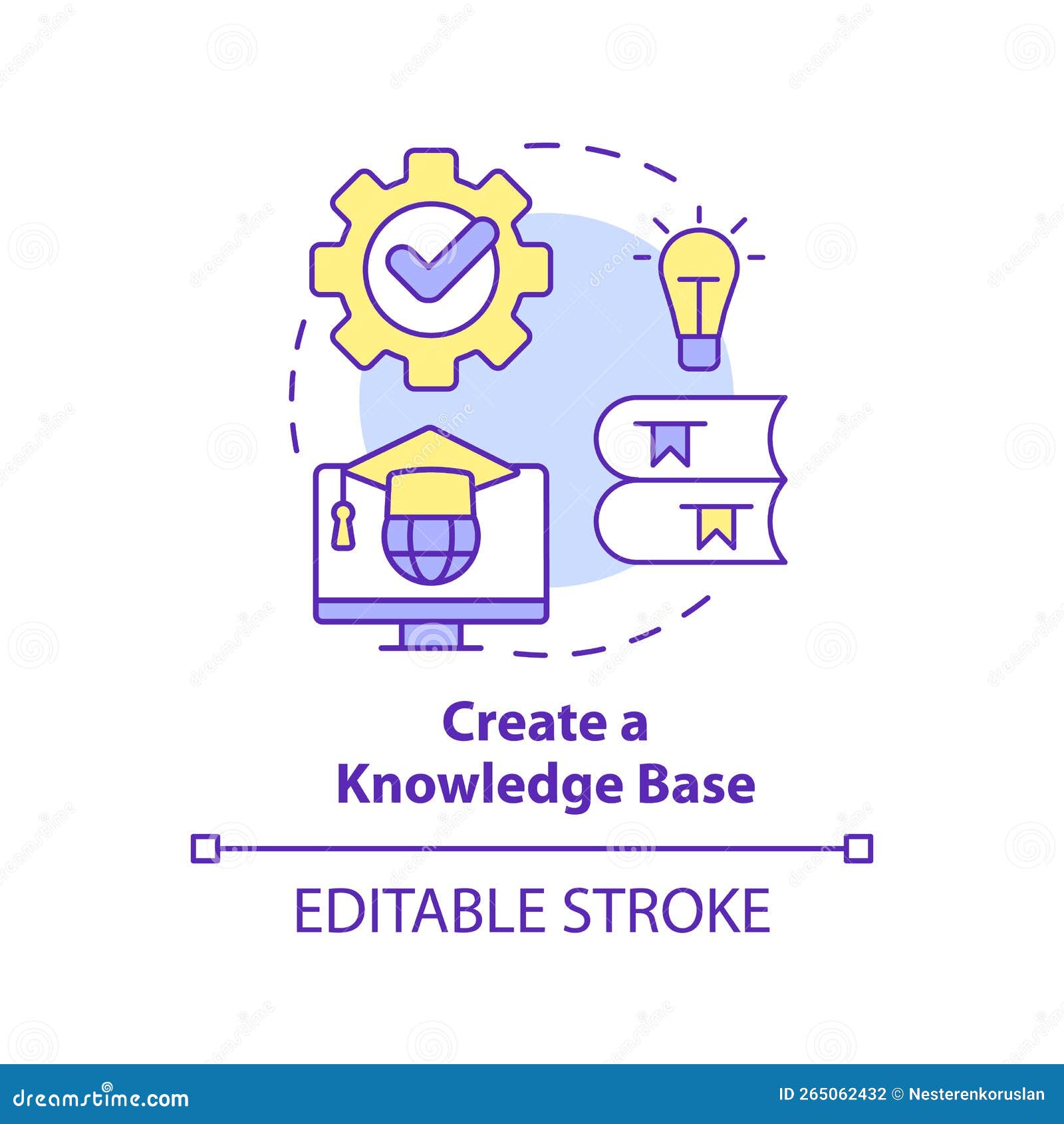 Create Knowledge Base Concept Icon Stock Illustration - Illustration of ...