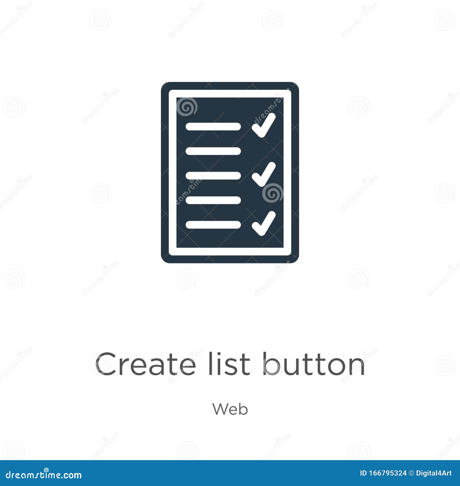 Create List Button Icon Vector. Trendy Flat Create List Button Icon ...