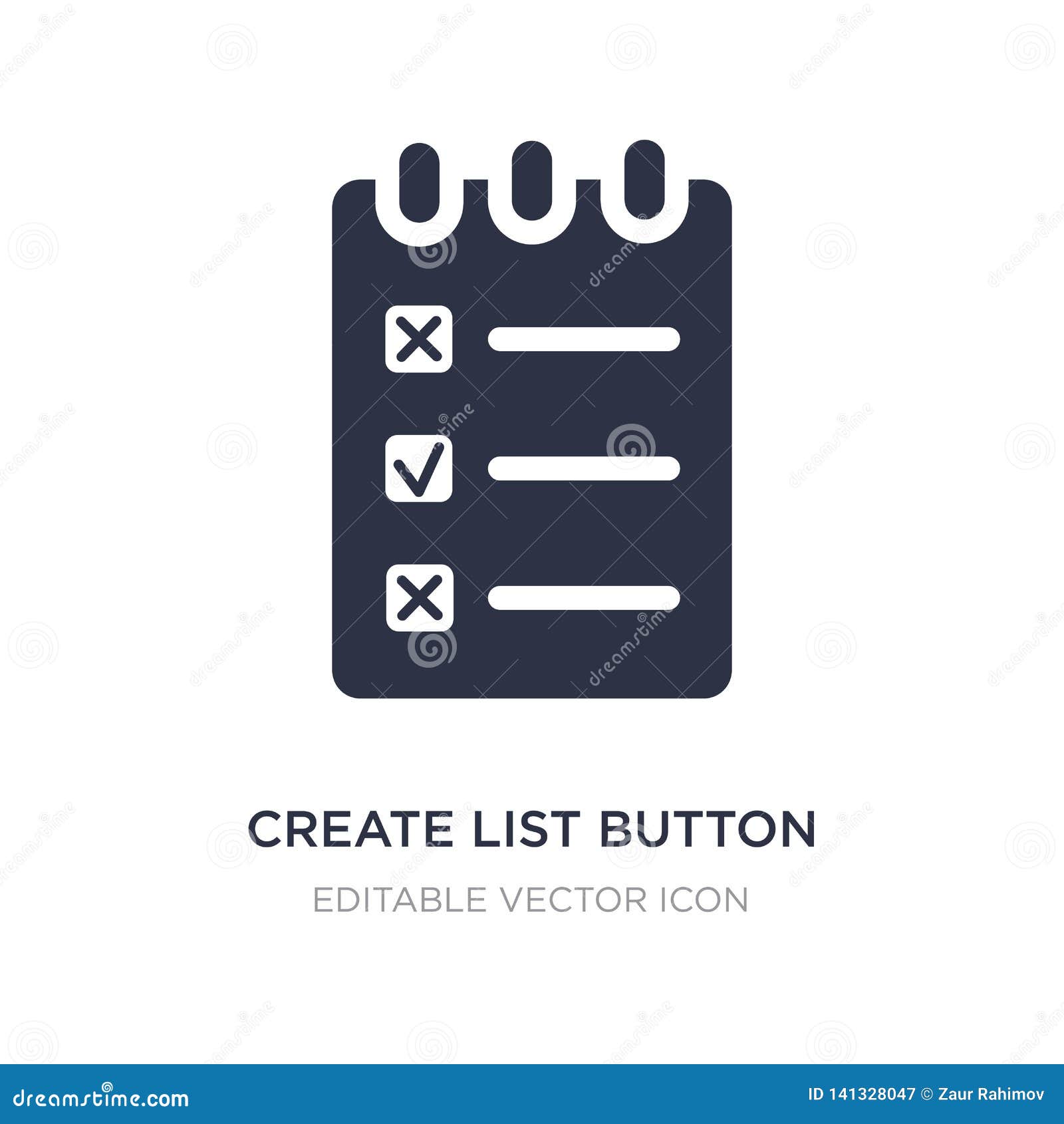 Create List Button Icon Vector. Trendy Flat Create List Button Icon ...