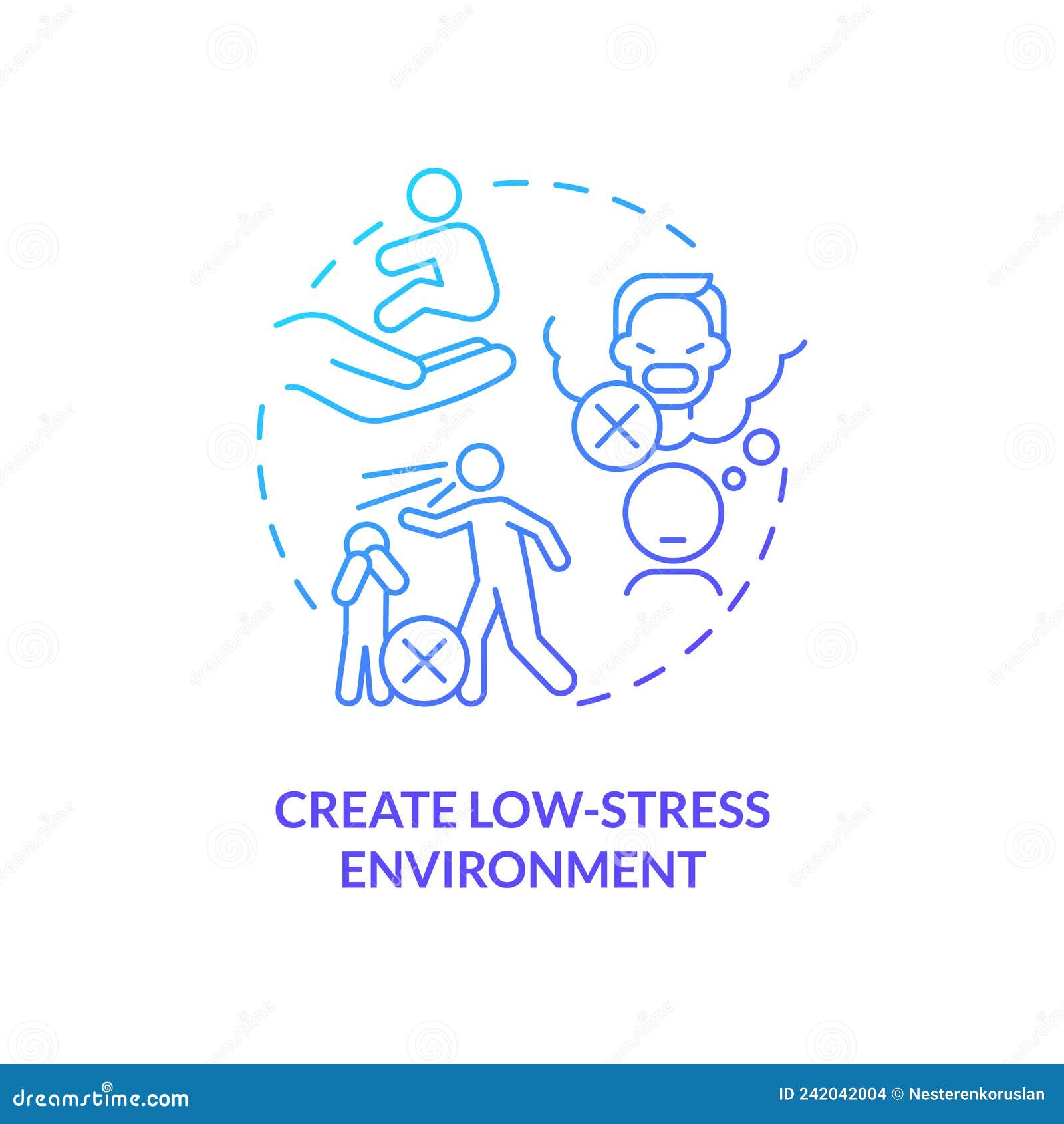 Create Low Stress Environment Blue Gradient Concept Icon Stock Vector ...