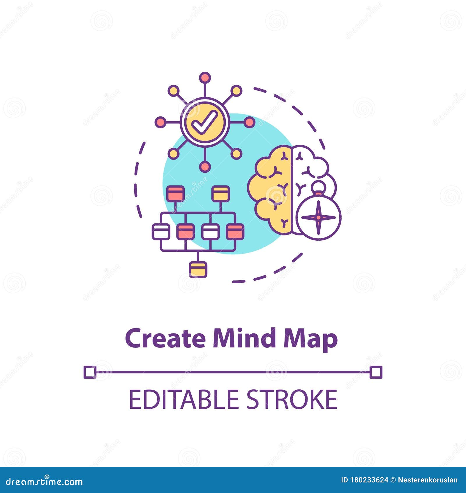 Create Mind Map Concept Icon Stock Vector - Illustration of conceptual ...