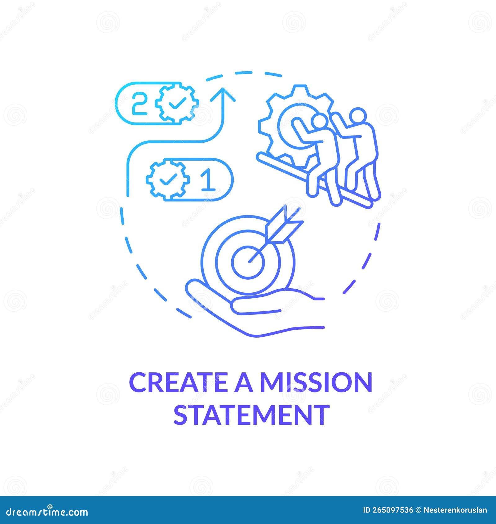 Create Mission Statement Blue Gradient Concept Icon Stock Vector ...
