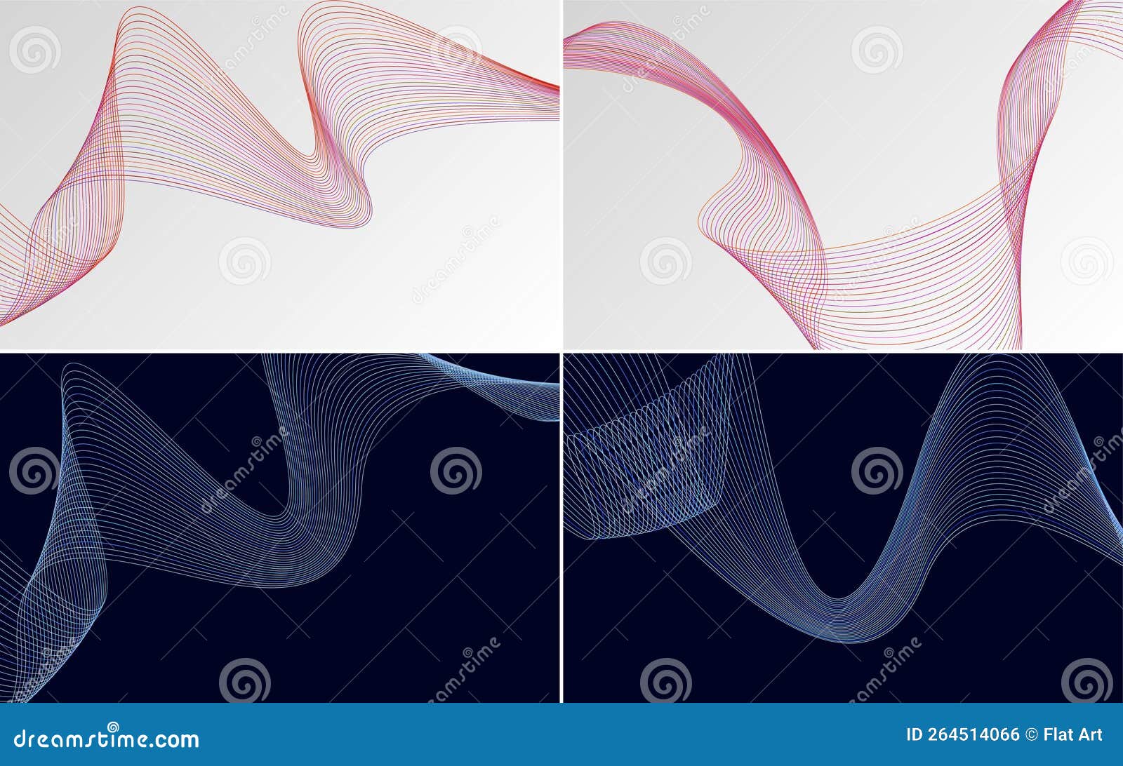 Create a Modern Look with this Set of 4 Vector Wave Backgrounds Stock ...