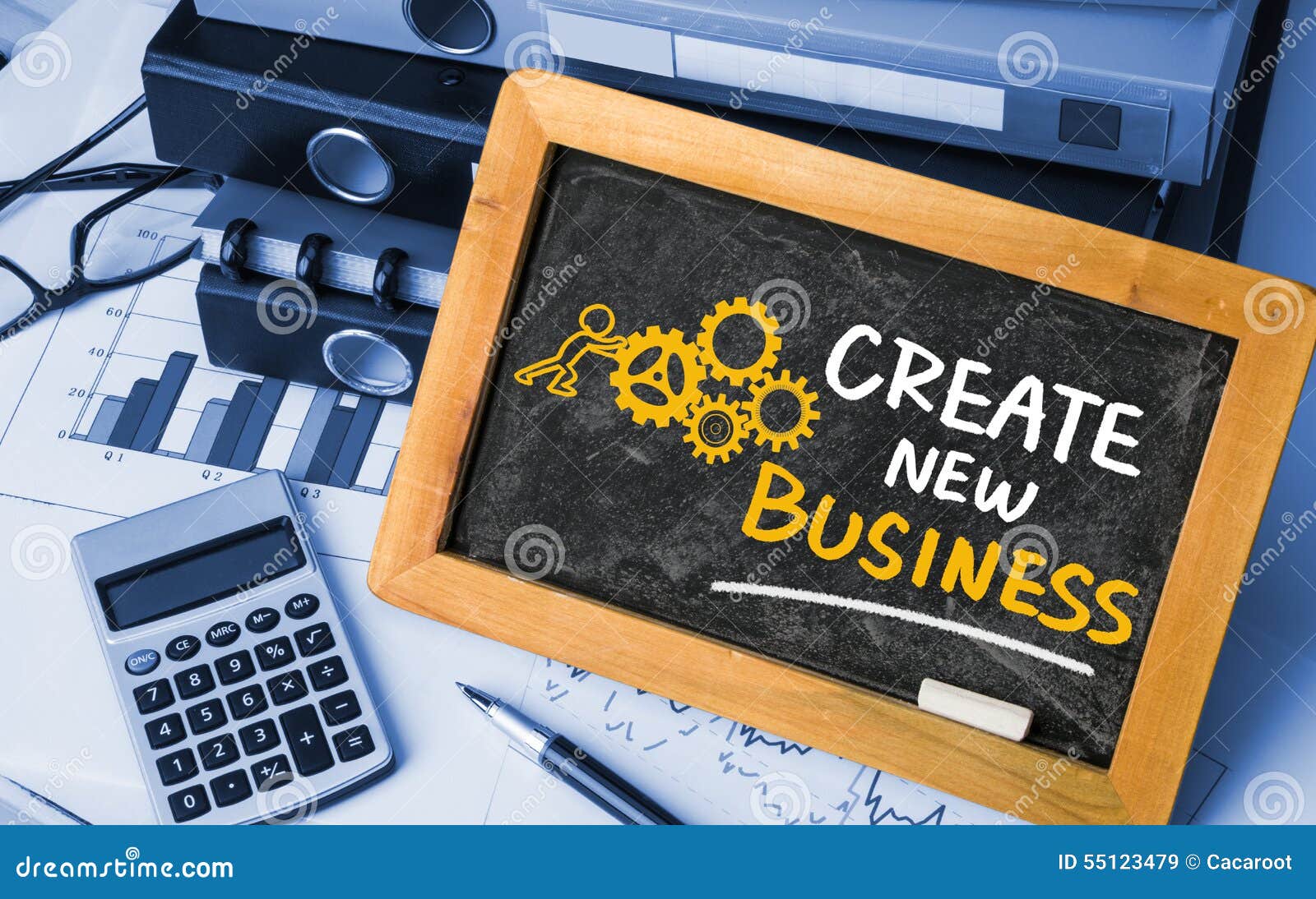 Create New Business Handwritten on Blackboard Stock Image - Image of ...