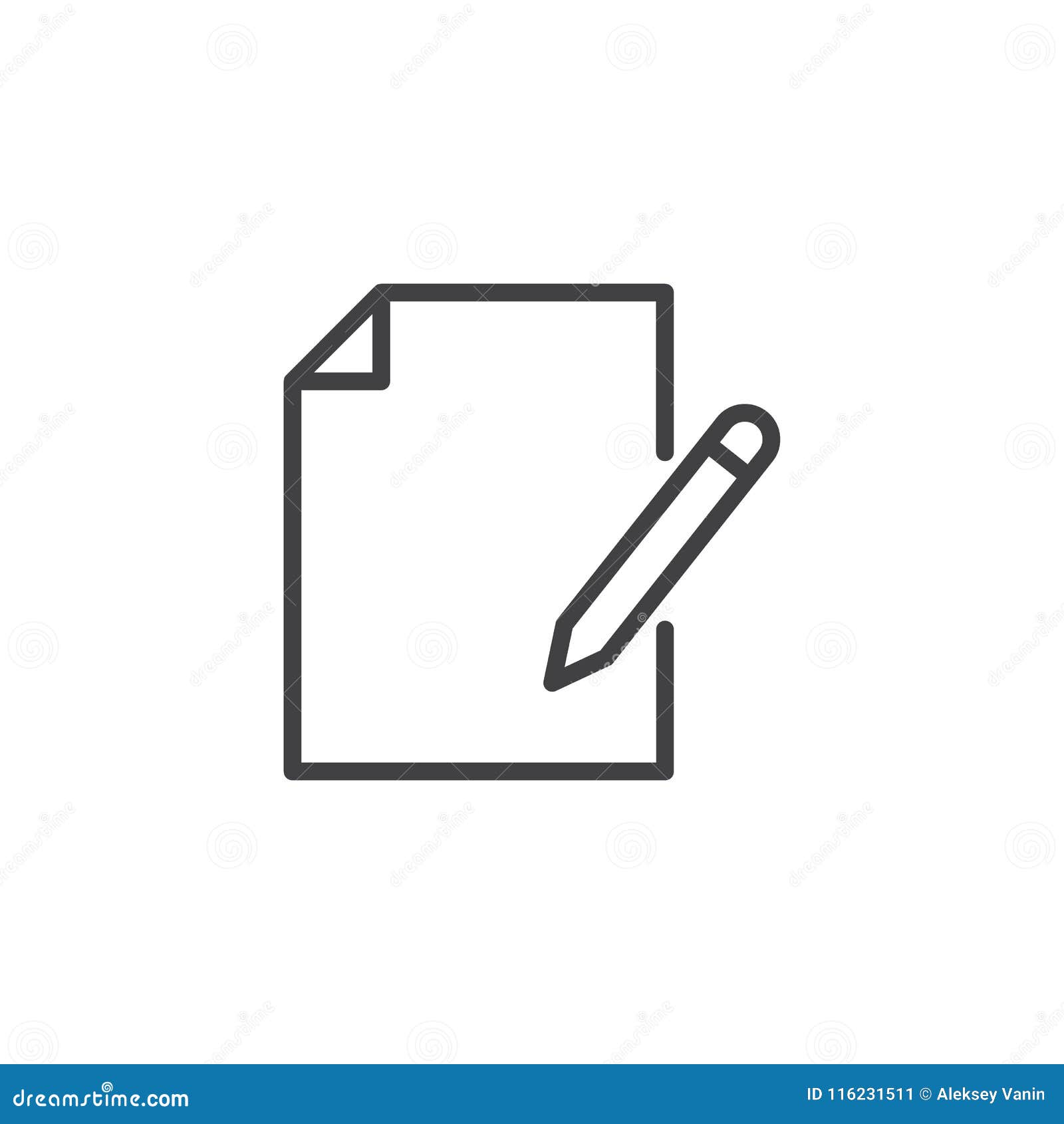 Create a New Document Outline Icon Stock Vector - Illustration of ...