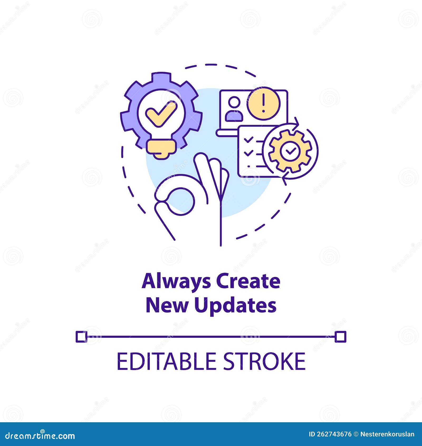 Always Create New Updates Concept Icon Stock Vector - Illustration of ...