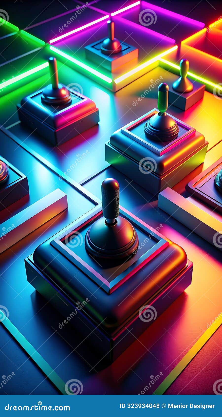Geometric Patterns Overlay Arcade-themed Gradient. Stock Photo - Image ...