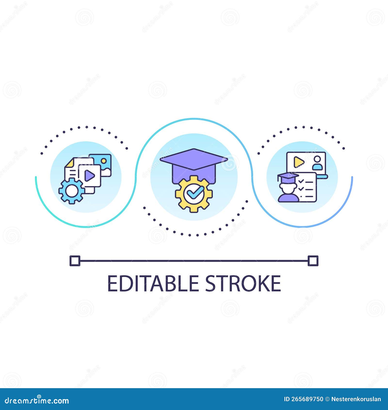 Create Online Course Loop Concept Icon Stock Illustration ...