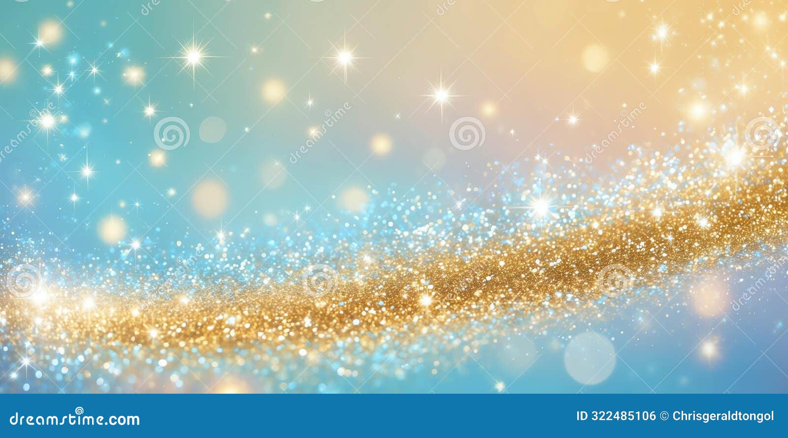 Create a Pastel Blue and Gold Vibrant Sparkling Backgr Ai Generated ...