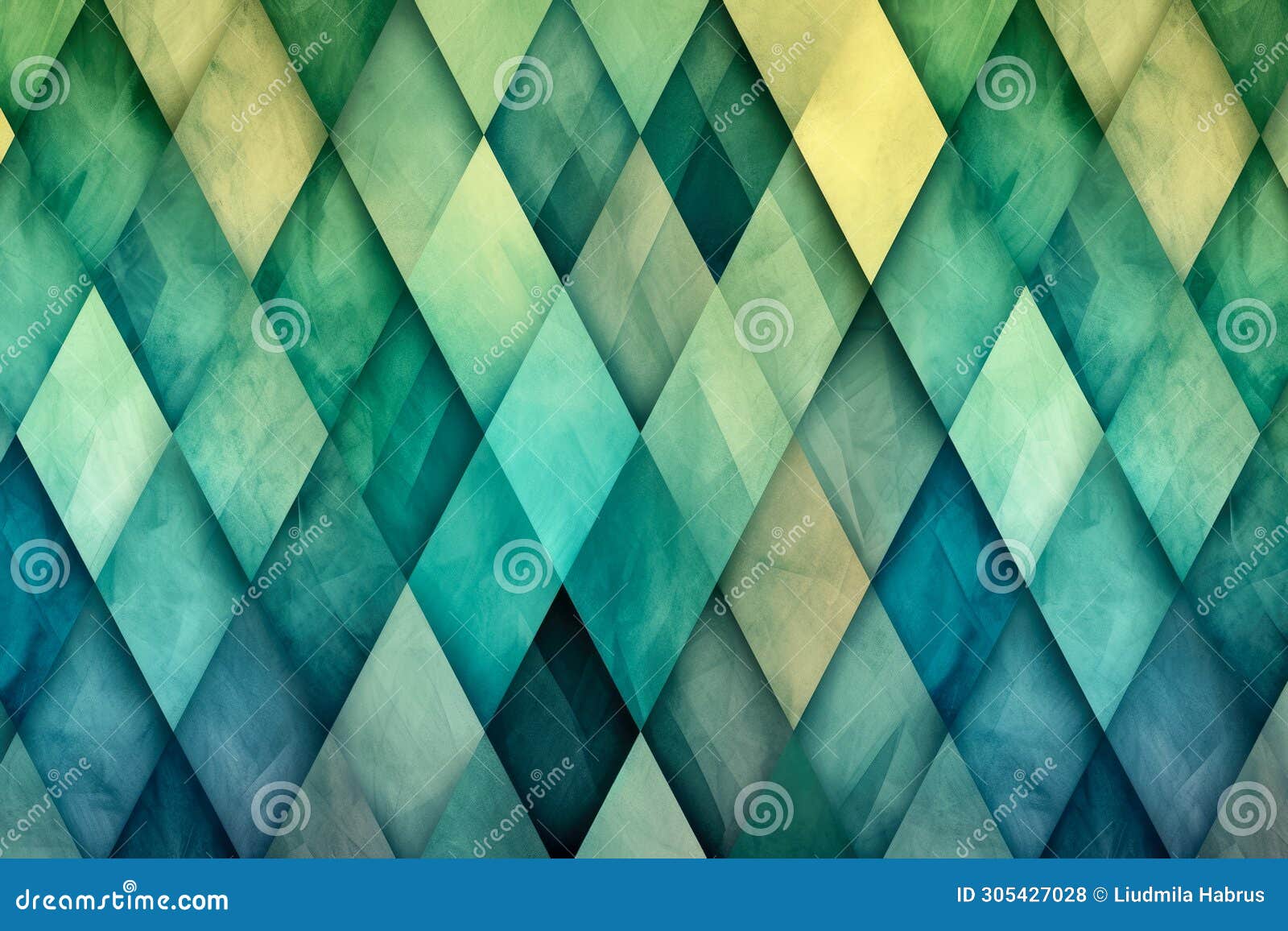 Create a Pattern of Diamonds with a Gradient of Green and Blue Colors ...