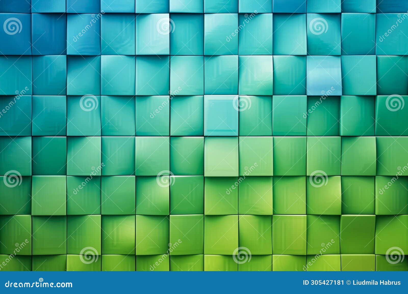 Create a Pattern of Squares with a Gradient of Blue and Green Colors ...