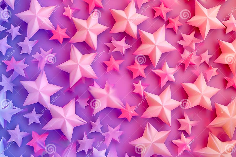 Create a Pattern of Stars with a Gradient of Pink and Purple Colors ...