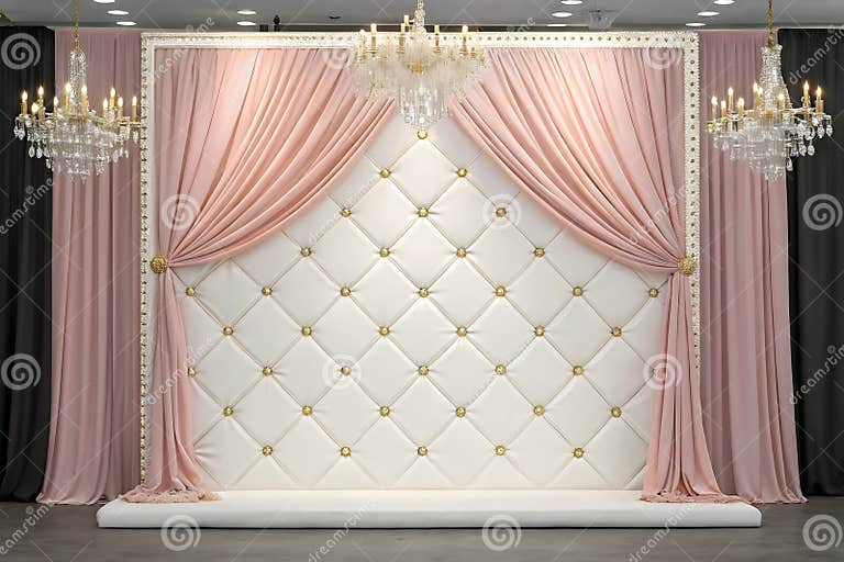 Luxurious Backdrop for a Special Event, Backdrop Should Feature a Large, White Fabric Panel with ...