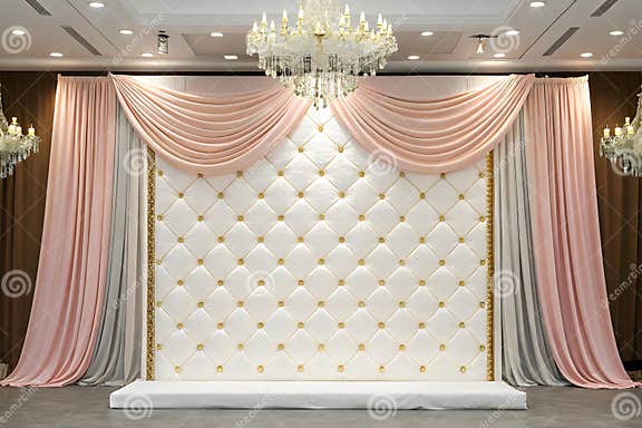 Luxurious Backdrop for a Special Event, Backdrop Should Feature a Large, White Fabric Panel with ...
