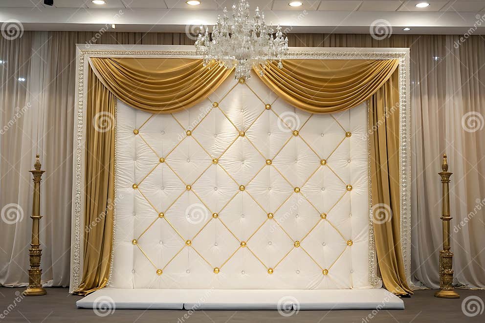 Luxurious Backdrop for a Special Event, Backdrop Should Feature a Large, White Fabric Panel with ...