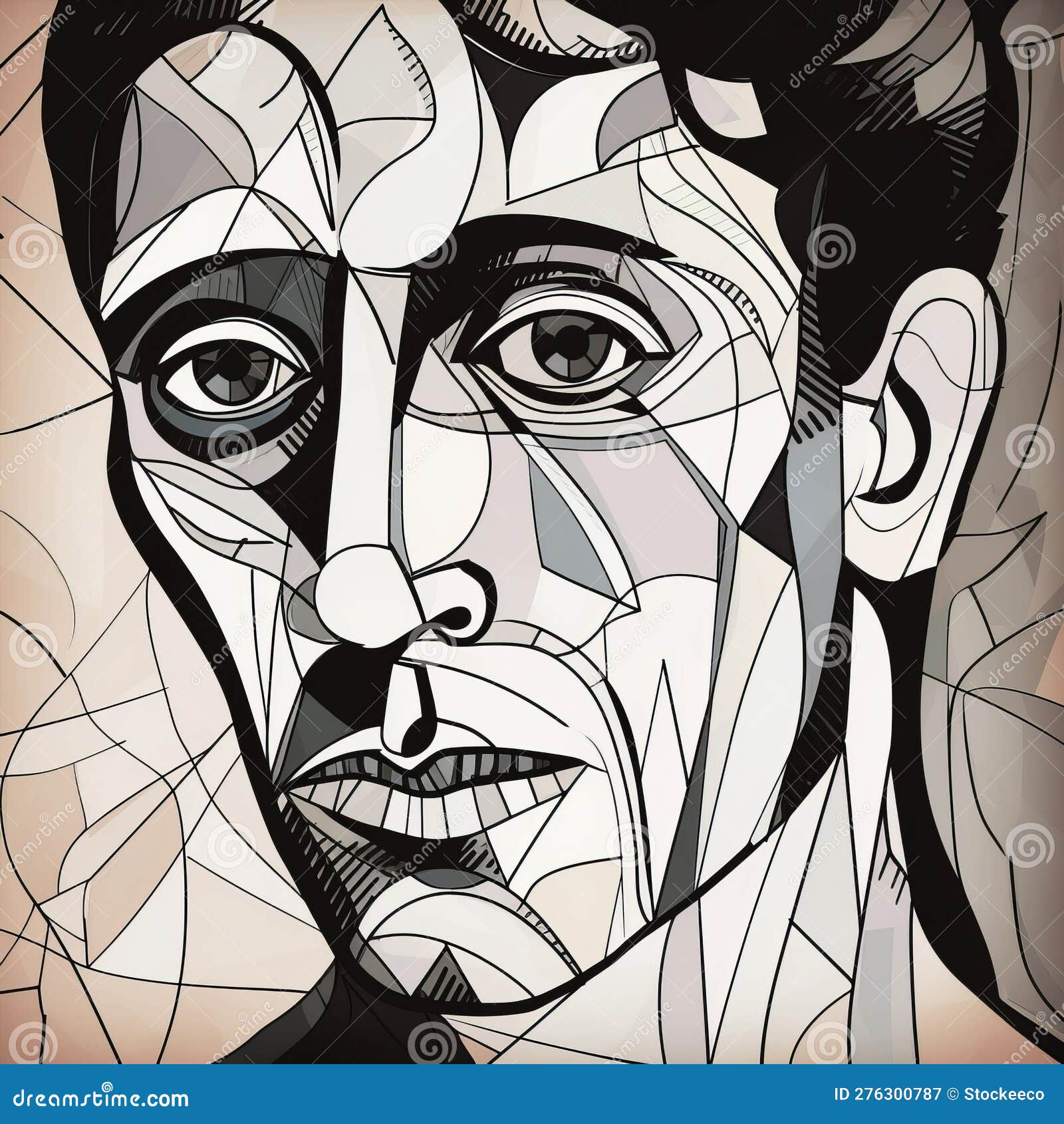 Create A Picasso-style Line Art Portrait Of Richard Stock Photo ...