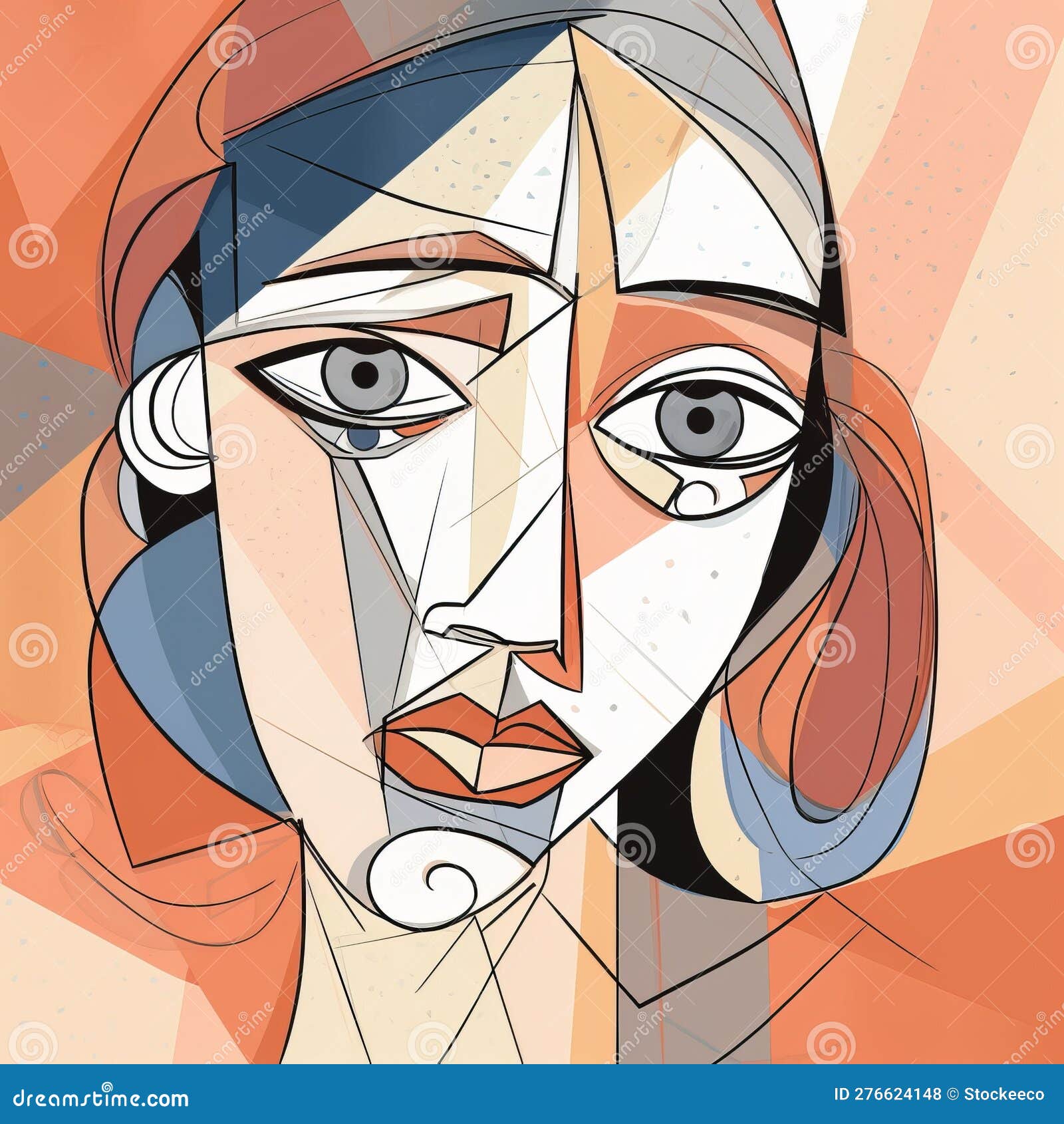 Create a Picasso-style Line Art Portrait of Elizabeth Stock ...
