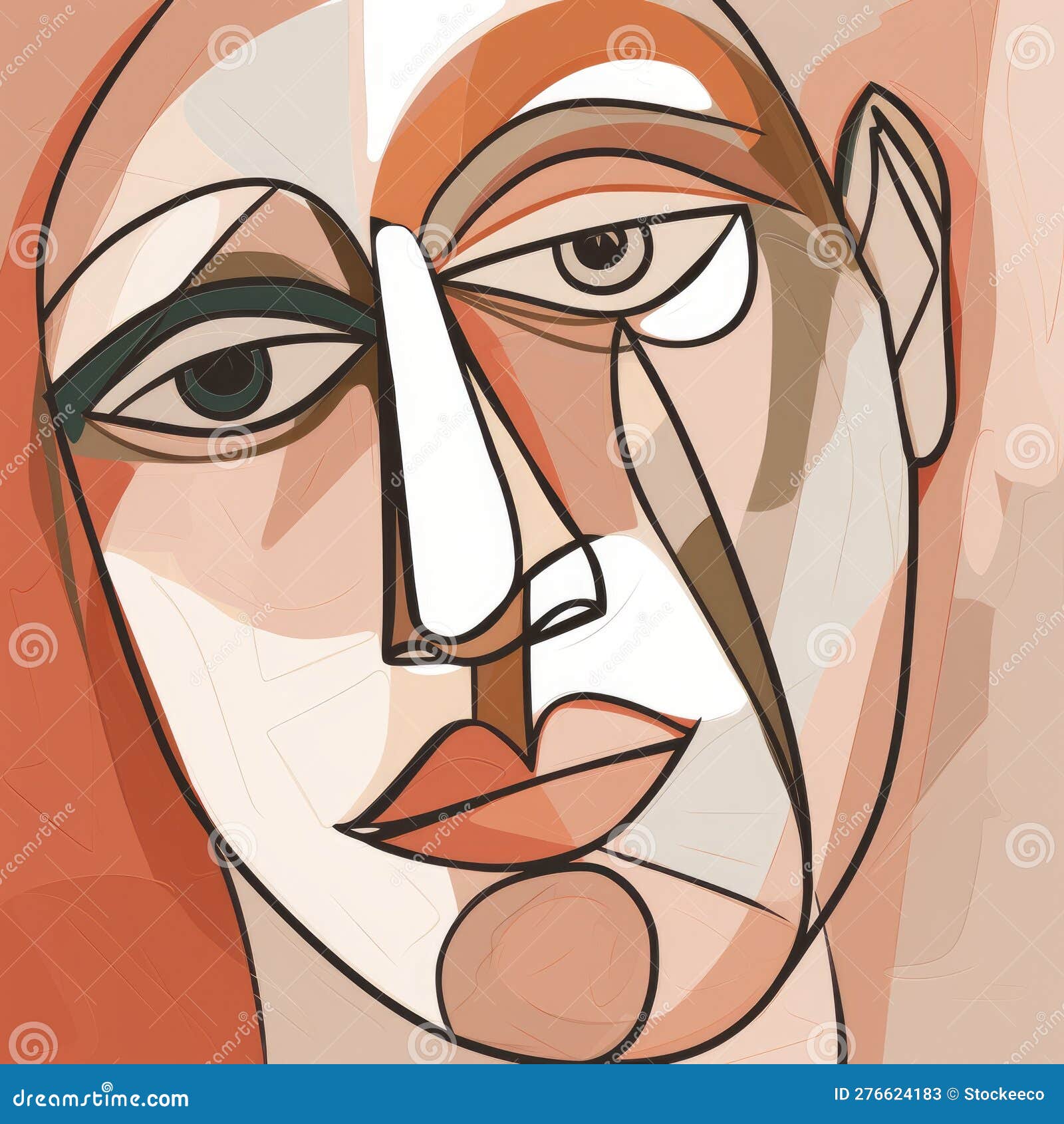 Create a Picasso-style Line Art Portrait of Matthew Stock Illustration ...