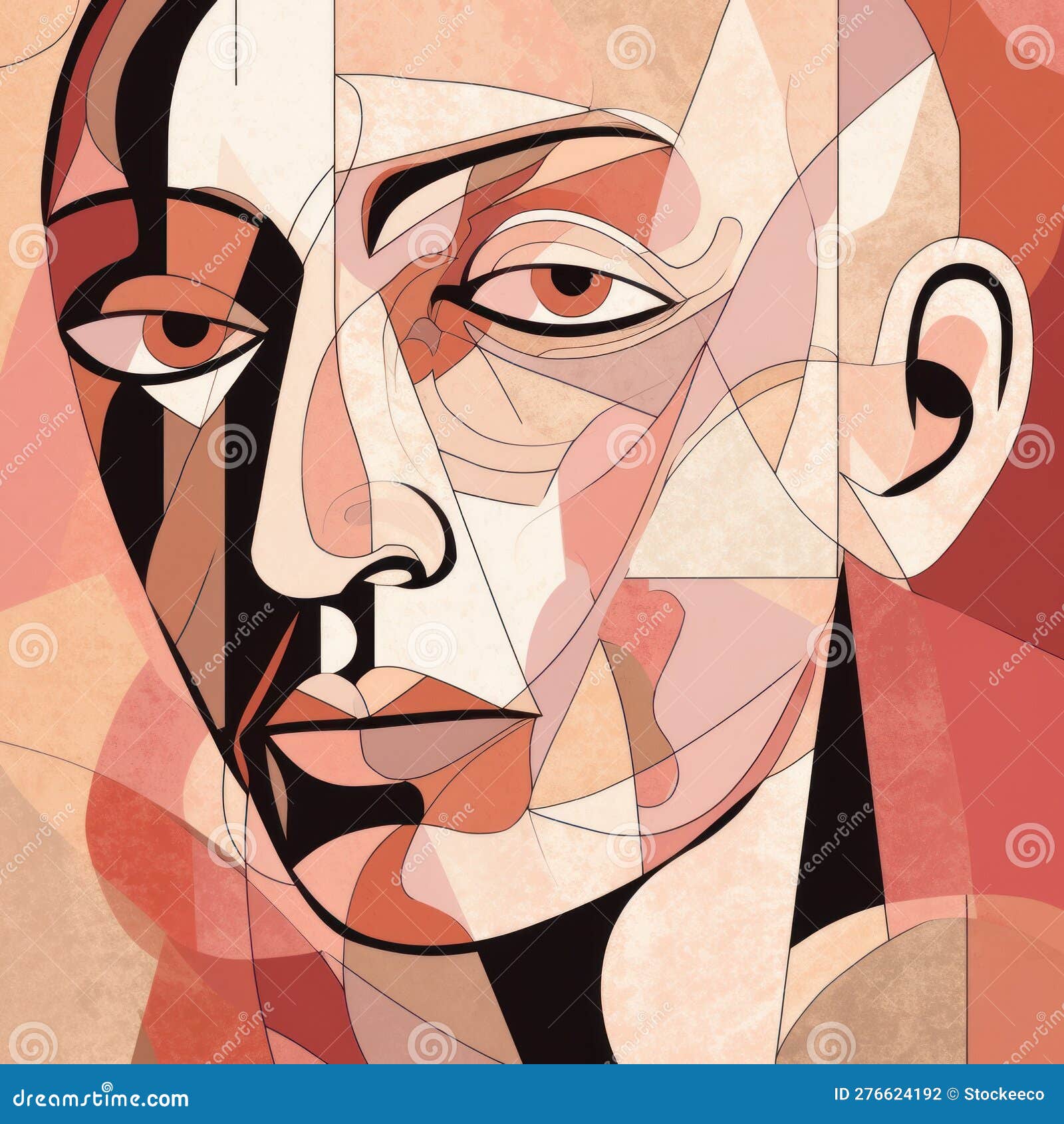 Create a Picasso-style Line Art Portrait of Michael Stock Illustration ...