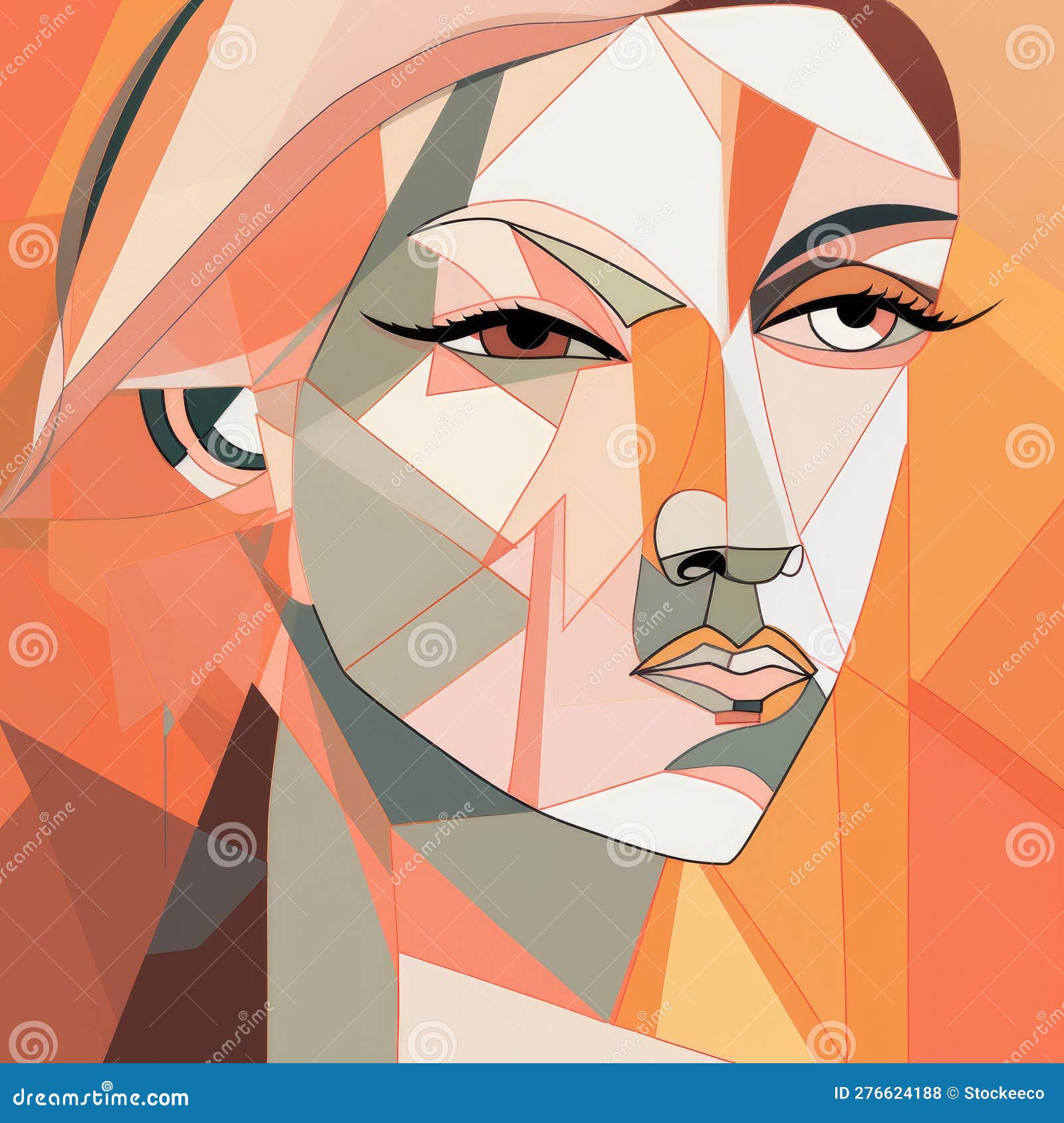 Create a Picasso-style Line Art Portrait of Michael Stock Illustration ...