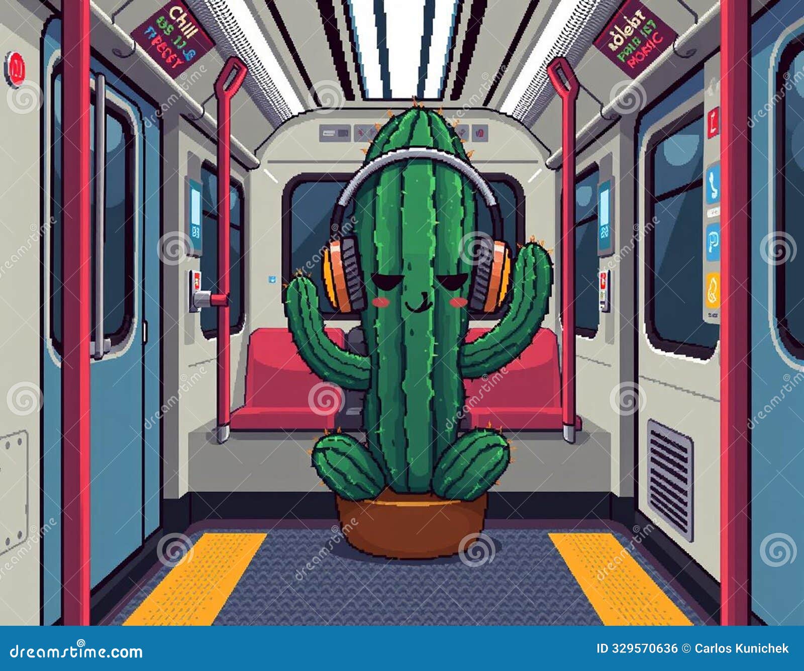 Create A Pixel Art Image Featuring A Cactus Character With Human-like ...