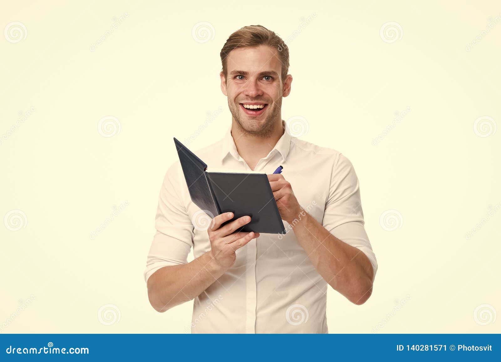 Create daily Plan. Man Office Worker or Manager Cares about Time ...