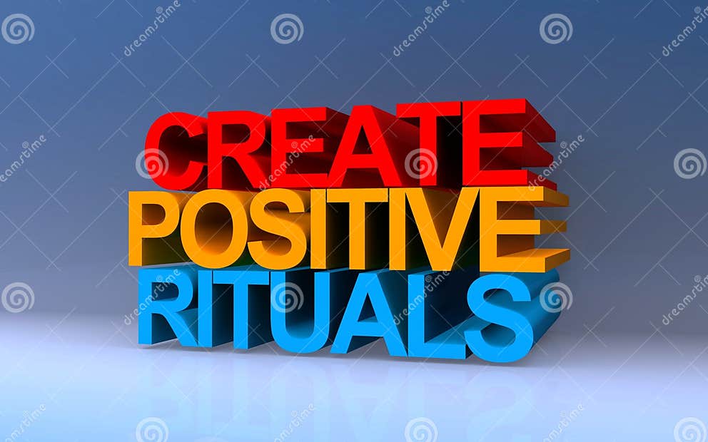 Create Positive Rituals on Blue Stock Illustration - Illustration of ...
