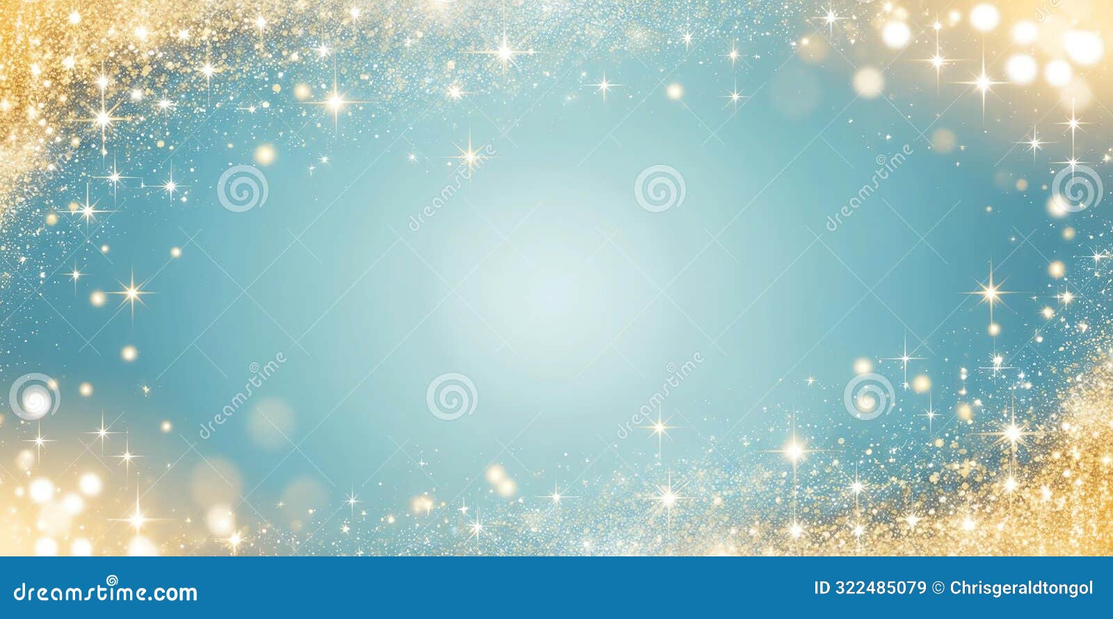 Create a Powder Blue and Gold Vibrant Sparkling Backgr Ai Generated ...