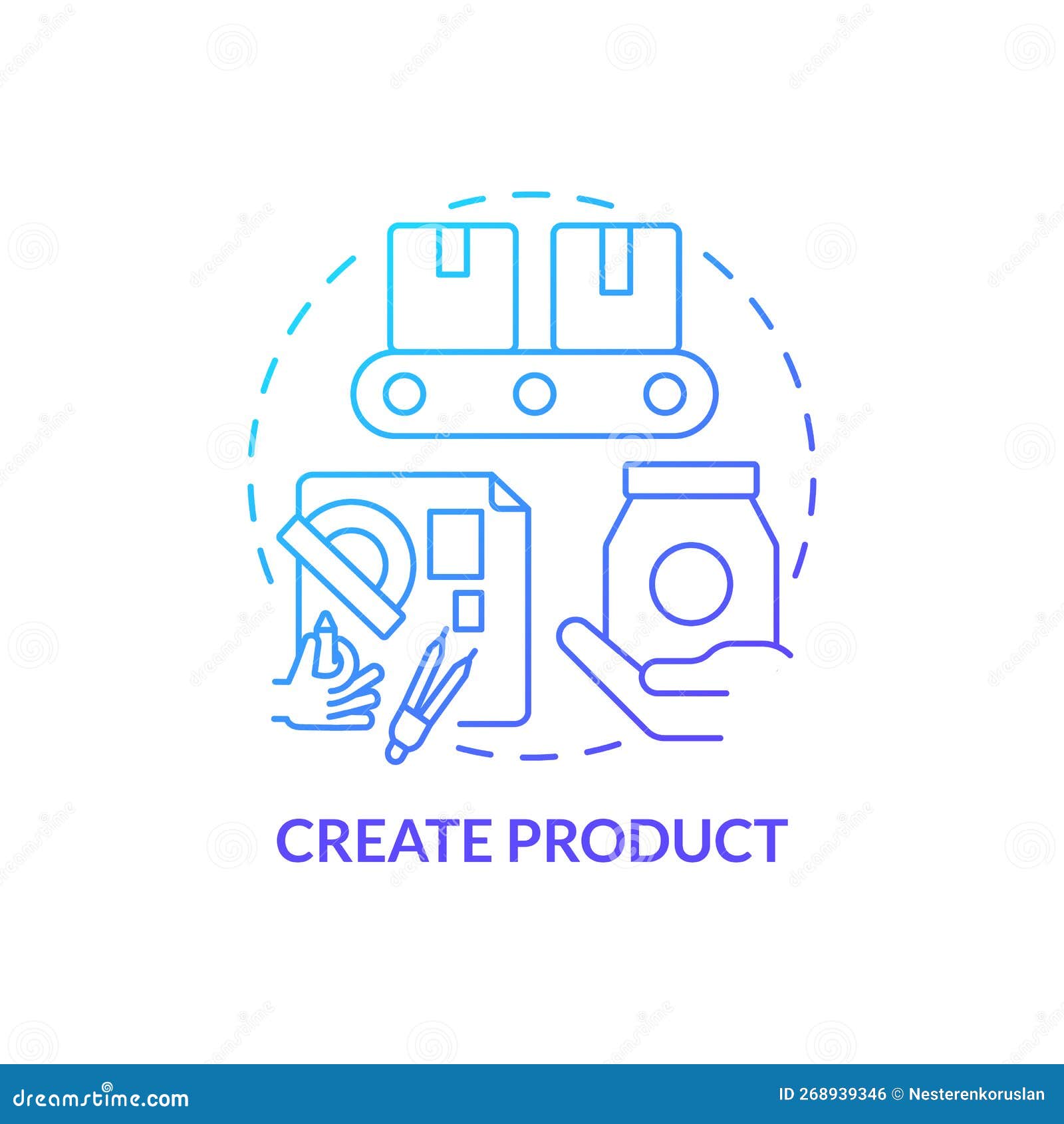 Create Product Blue Gradient Concept Icon Stock Vector - Illustration ...