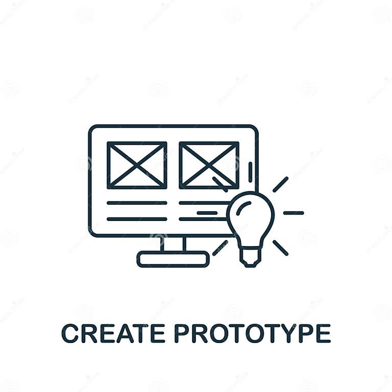 Create Prototype Icon. Line Simple Web Development Icon for Templates ...