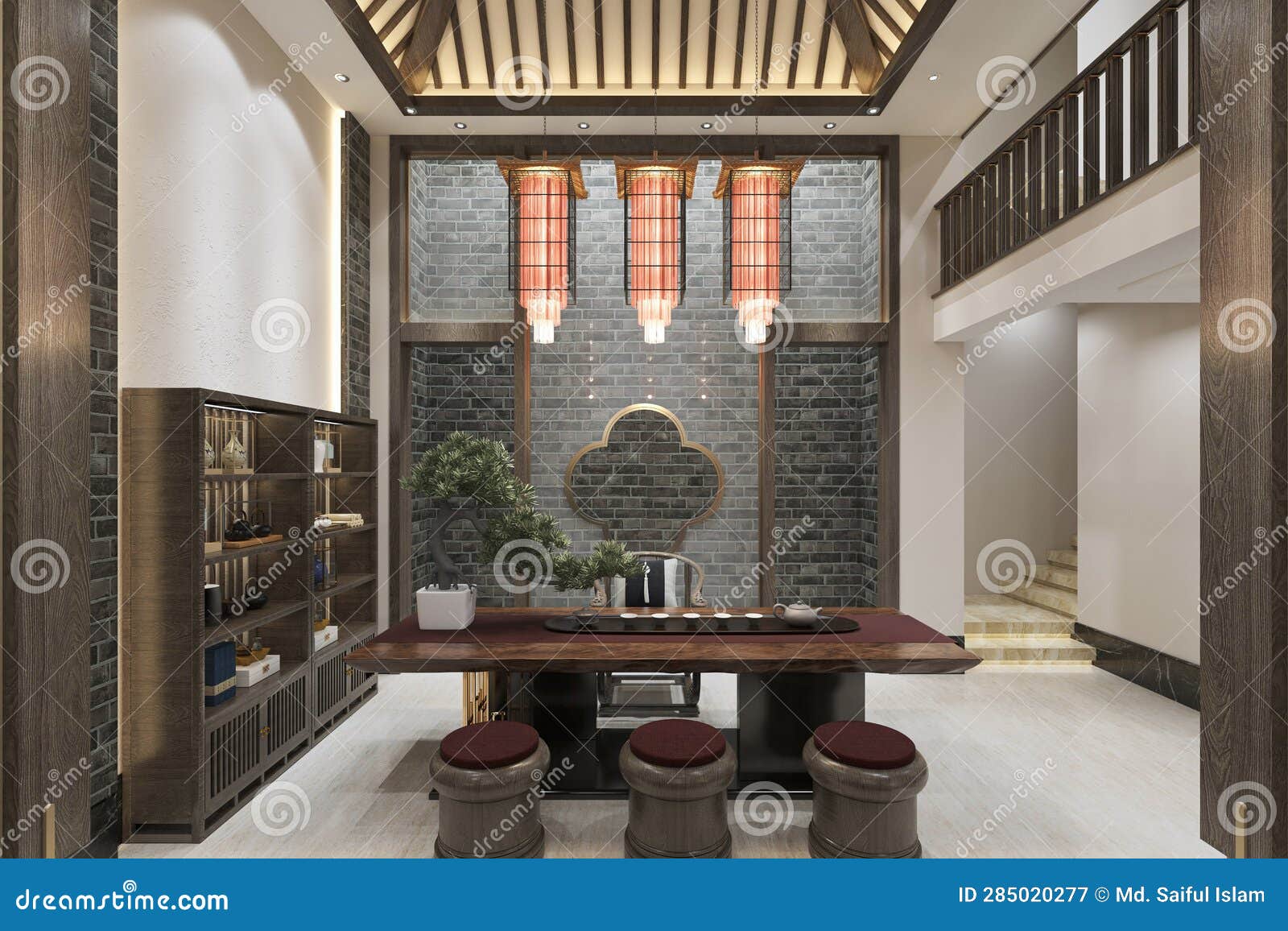 Create a Refreshment Zone with Natural Theme, Shelves, Tea Set Stock ...