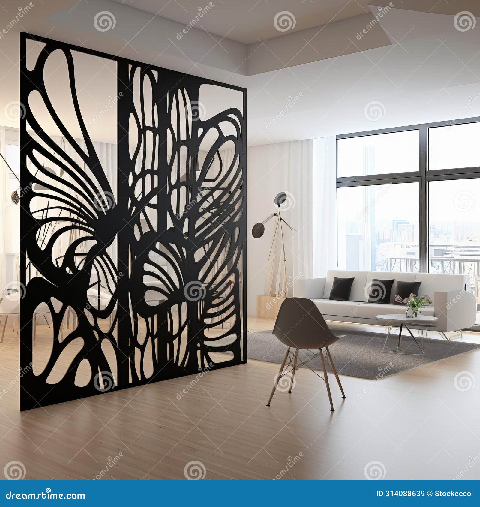 Create a Room Divider Vector Stencil in Black and White Style Stock ...