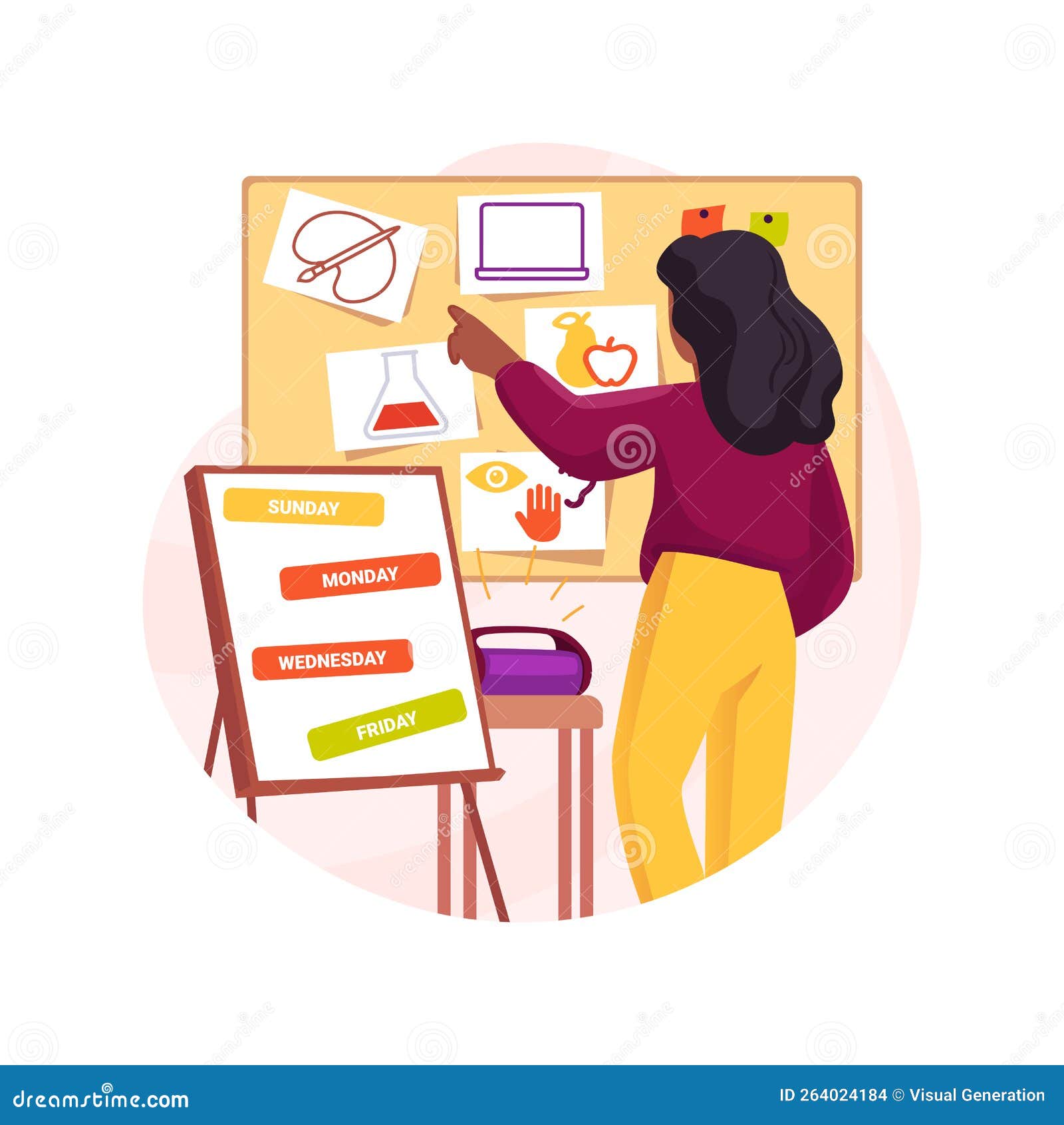 Create daily Schedule Isolated Cartoon Vector Illustration. Stock ...