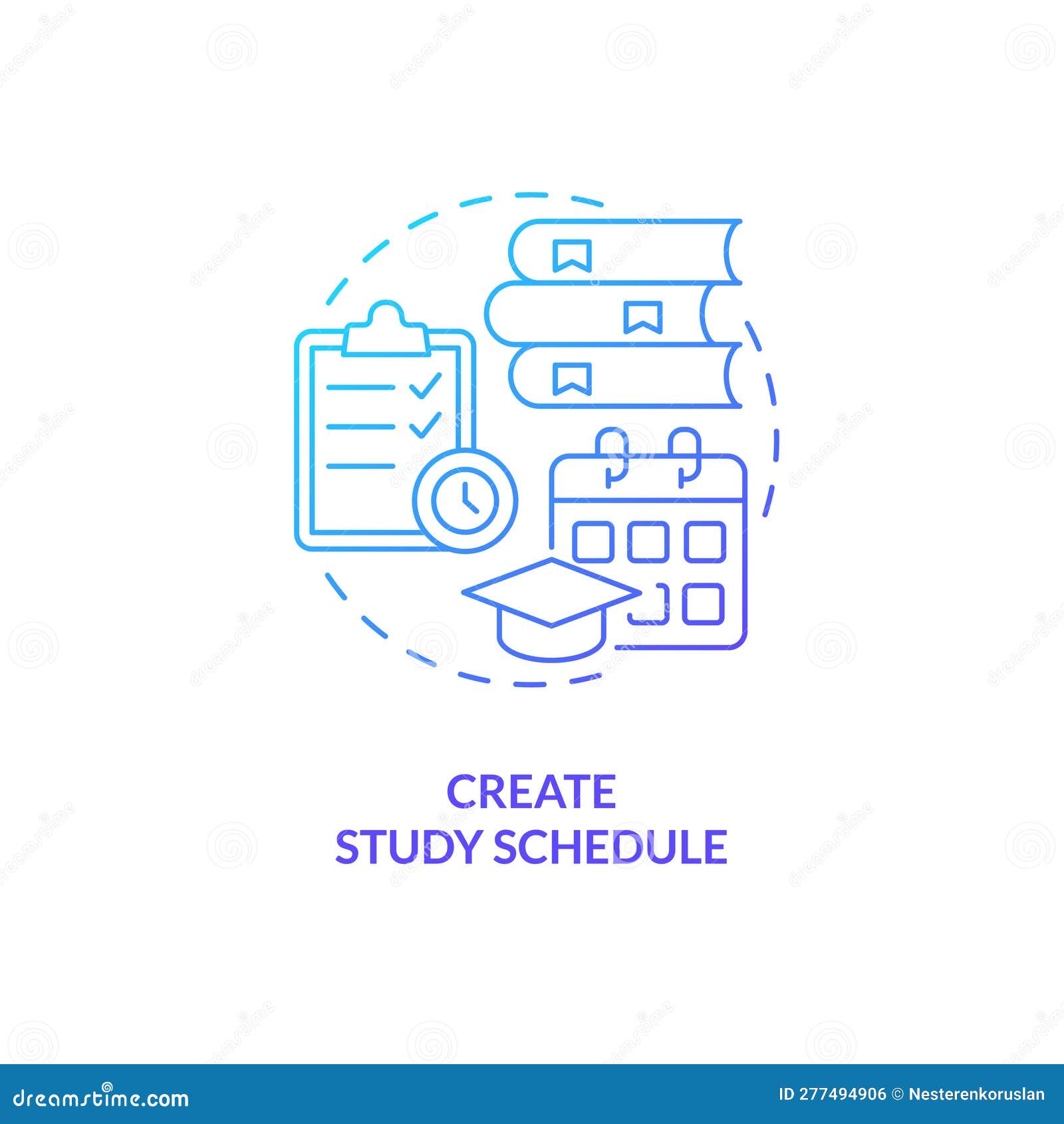 Create Study Schedule Blue Gradient Concept Icon Stock Illustration ...