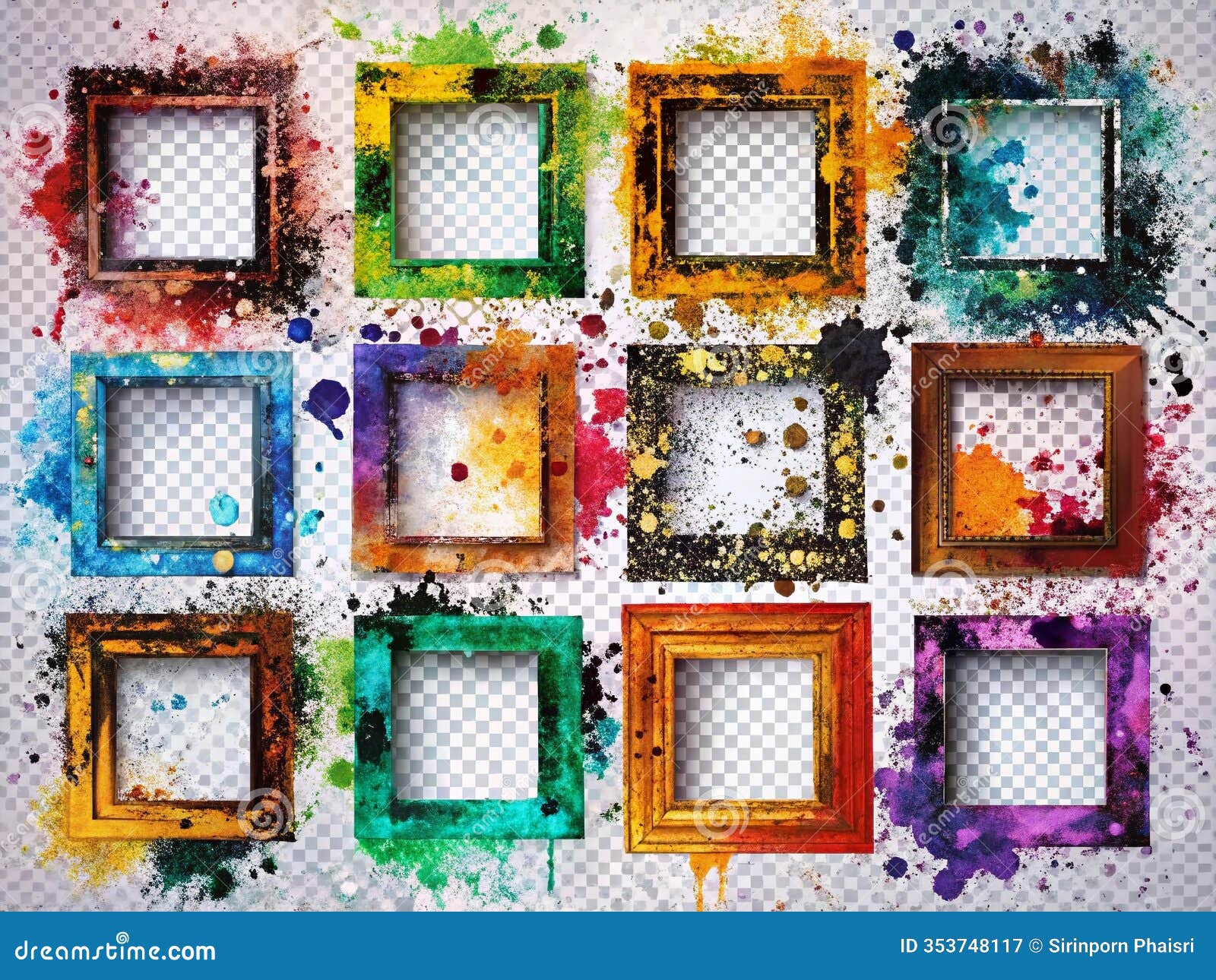 Create Stunning Visuals with Grunge Style Black Paint Splash Frames ...