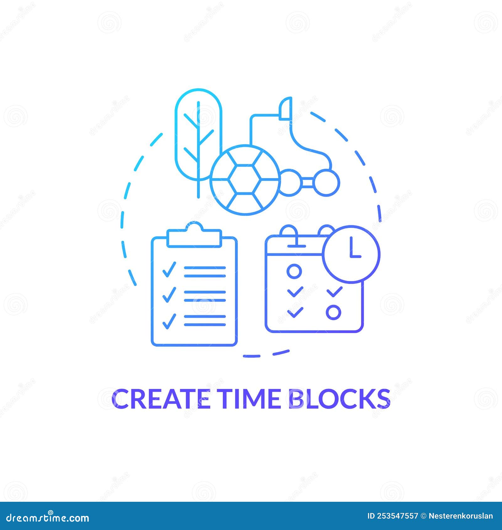 Create Time Blocks Blue Gradient Concept Icon Stock Vector ...