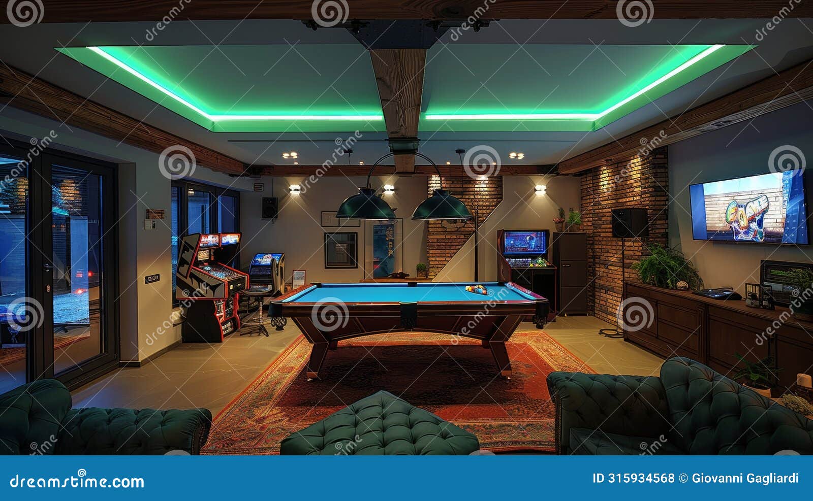Create the Ultimate Game Room in Your Basement, Featuring a Pool Table ...
