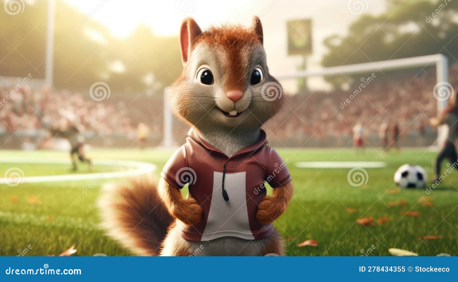Custom Squirrel Mascot in Soccer Suit with Stadium Backdrop in 4k Stock ...