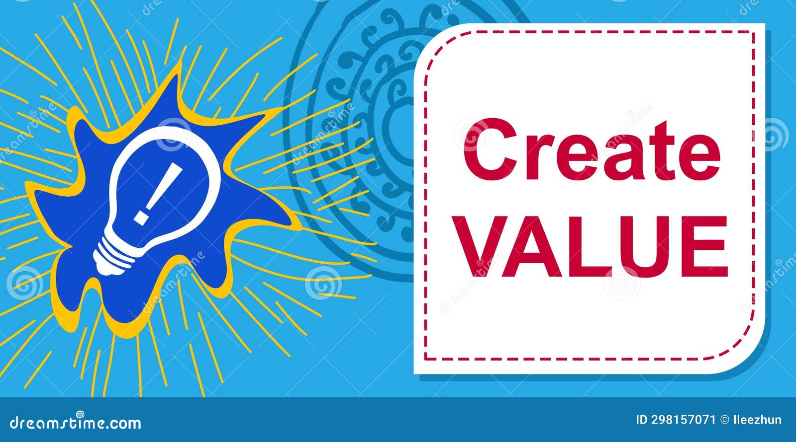 Create Value Bulb Blue Red Yellow Element Text Stock Illustration ...
