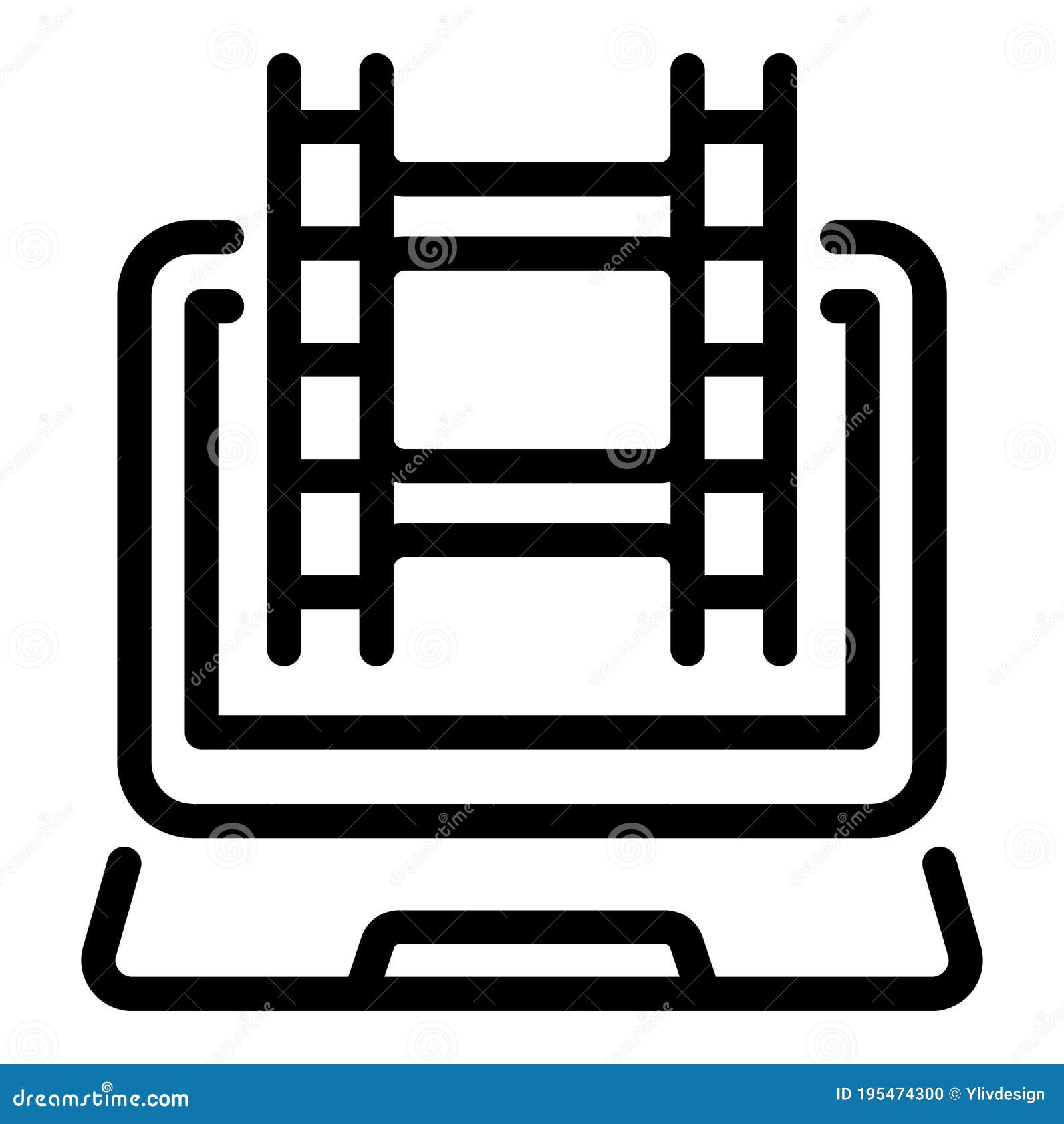 Create Video Icon, Outline Style Stock Vector - Illustration of icon ...
