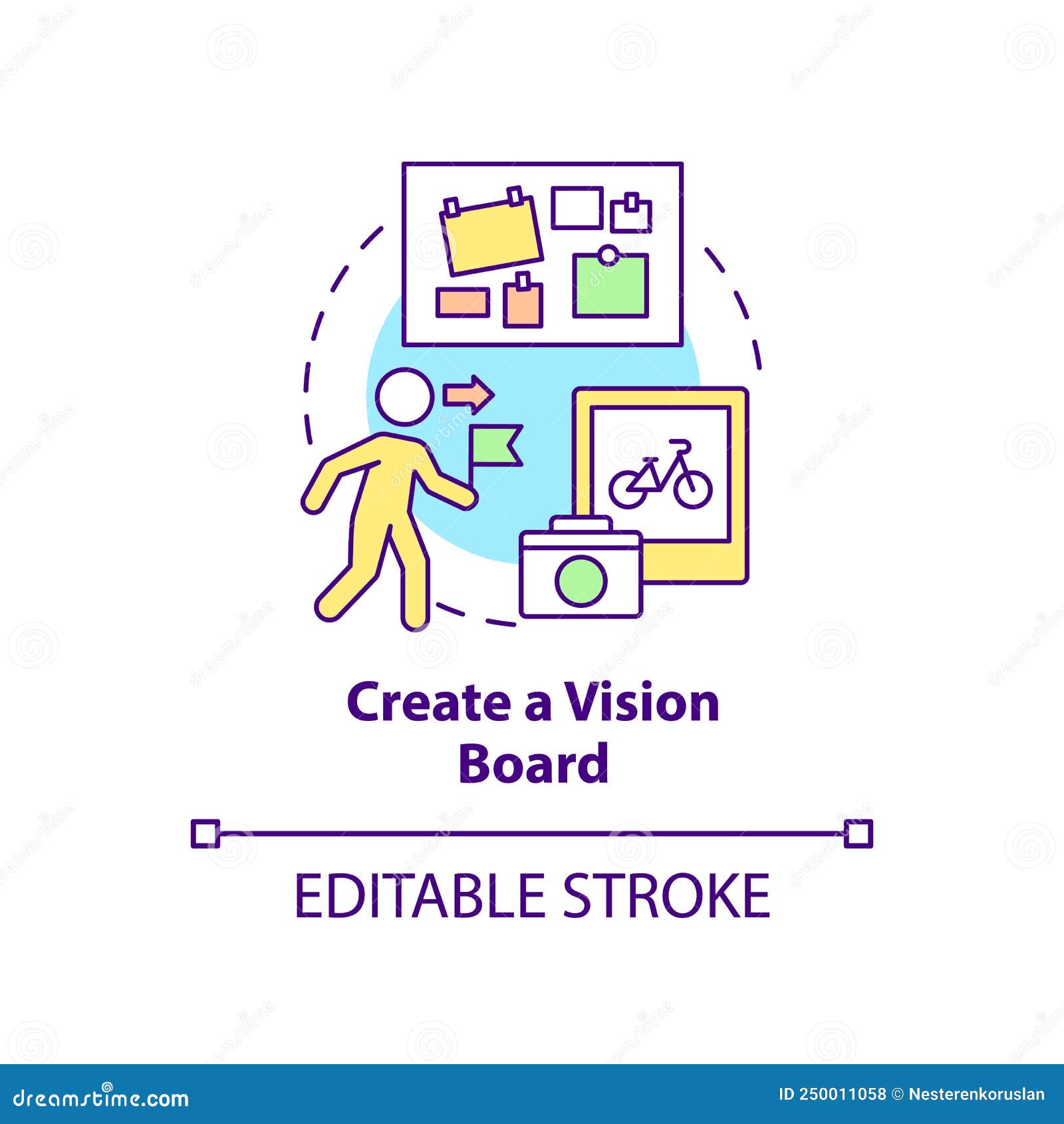Create Vision Board Concept Icon Stock Vector - Illustration of ...