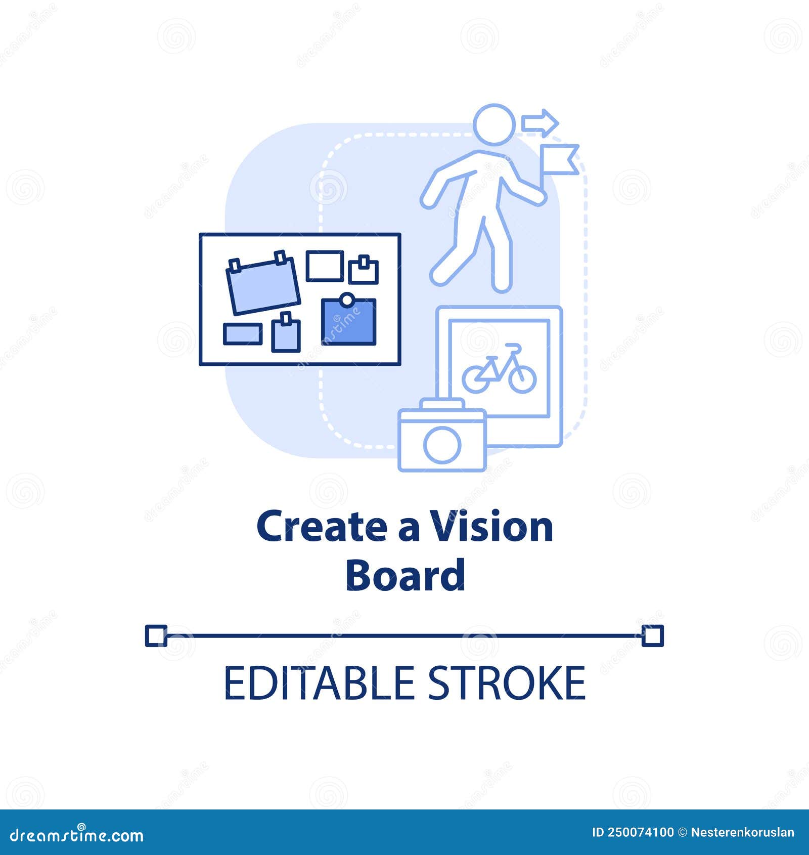 Create Vision Board Light Blue Concept Icon Stock Vector - Illustration ...