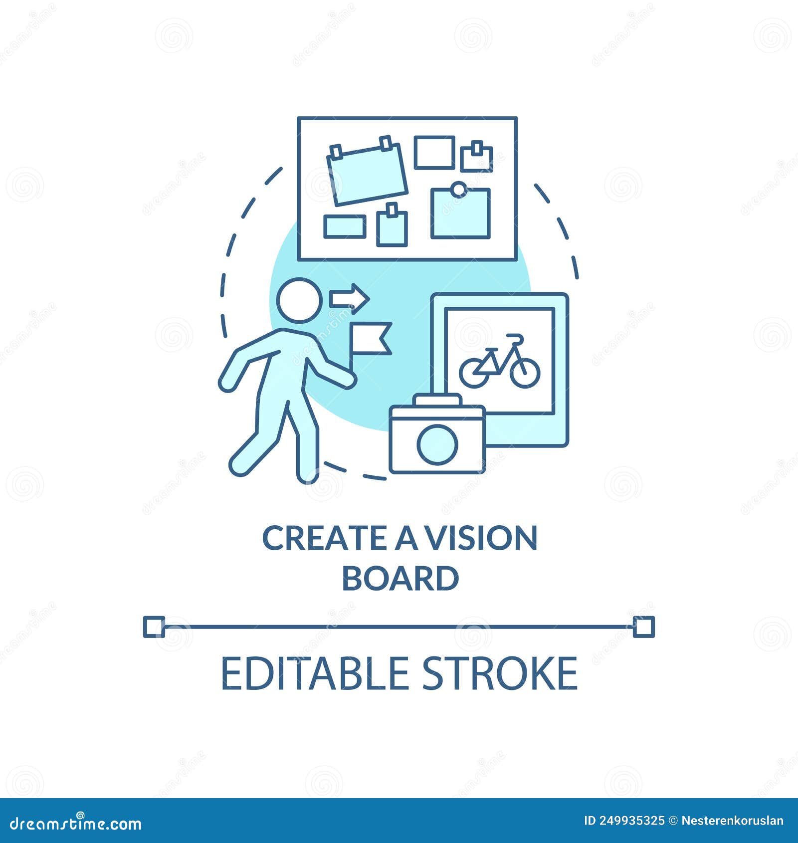 Create Vision Board Turquoise Concept Icon Stock Vector - Illustration ...