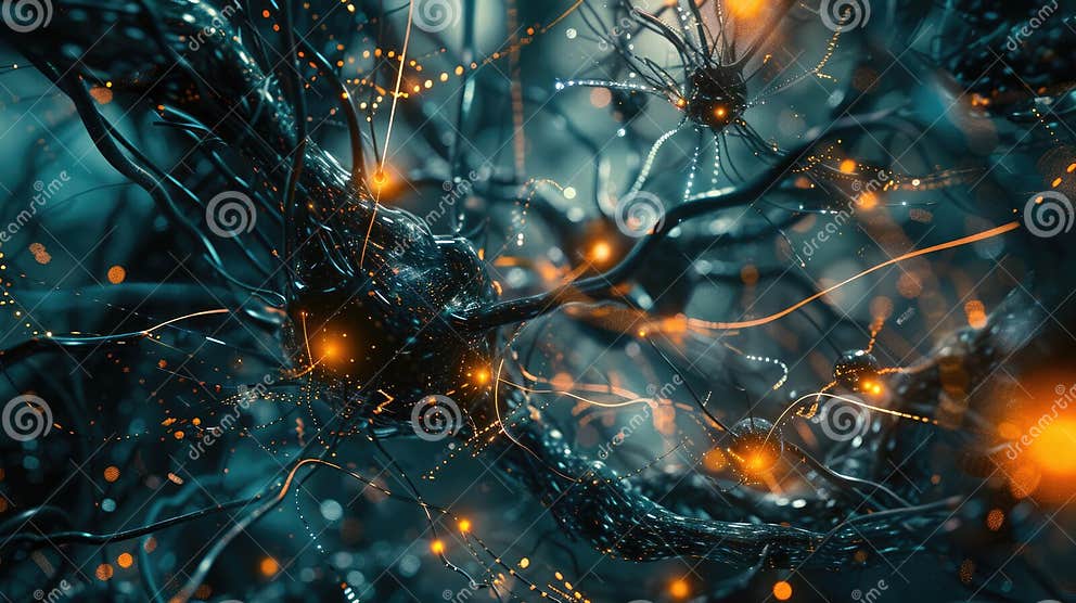 Create a Visualization of a Neural Network in Artificial Intelligence Using Glowing Elements ...