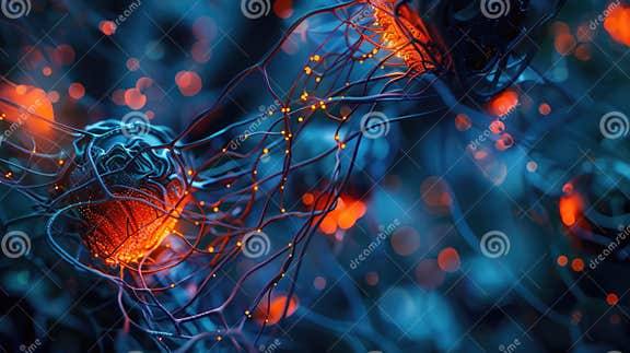 Create a Visualization of a Neural Network in Artificial Intelligence Using Glowing Elements ...