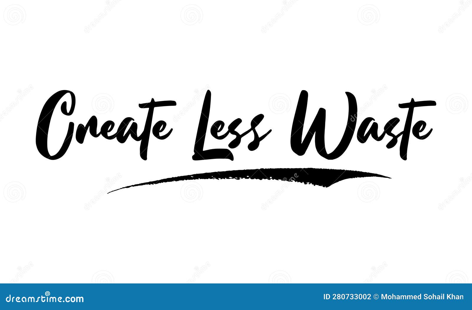 Create less Waste Bold Typography Lettering Text Vector Design Quote ...